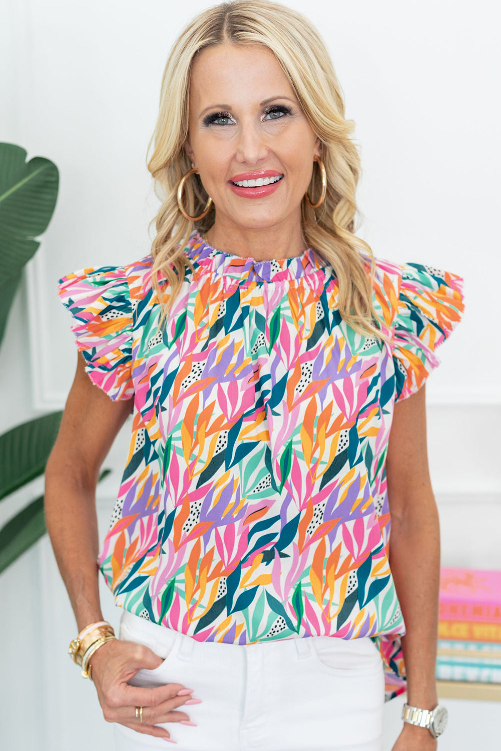 Flutter Sleeve Floral Print Top Rockin Your Style